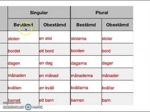 Sfi, kurs B, kurs C, substantiv, singular och plural, grammatik, obestämd och bestämd form - YouTube
