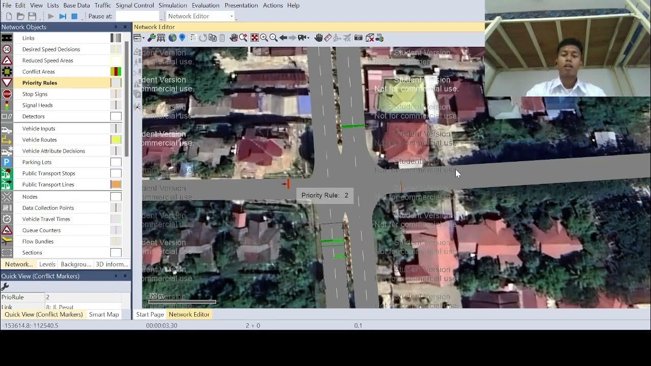 PTV VISSIM | CONFLICT AREAS, PRIORITY RULES, STOP SIGNS, SIGNAL HEADS, DAN 3D TRAFFIC SIGNALS ...