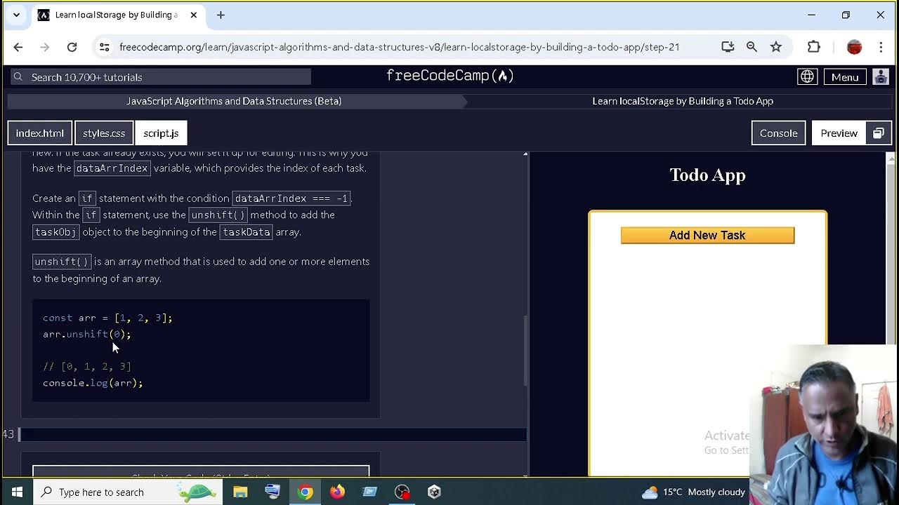 Learn localStorage by Building a Todo App step 21. - YouTube
