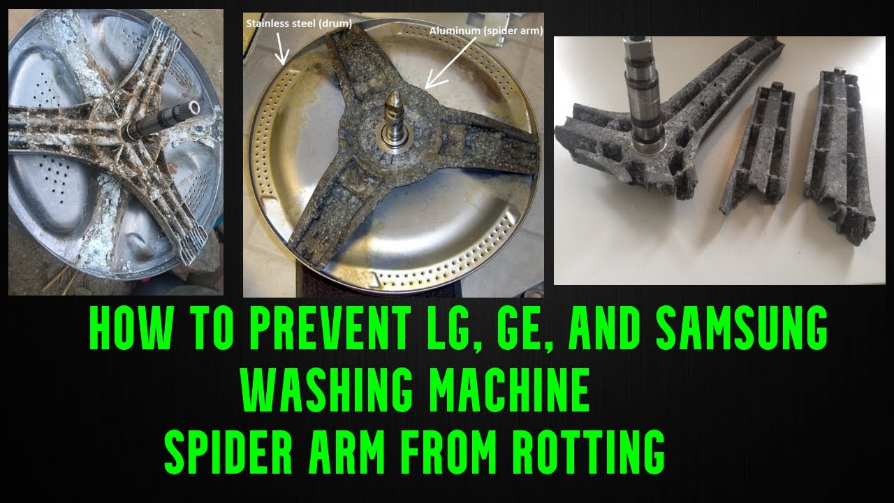 washing machine spider arm corrosion fix - YouTube