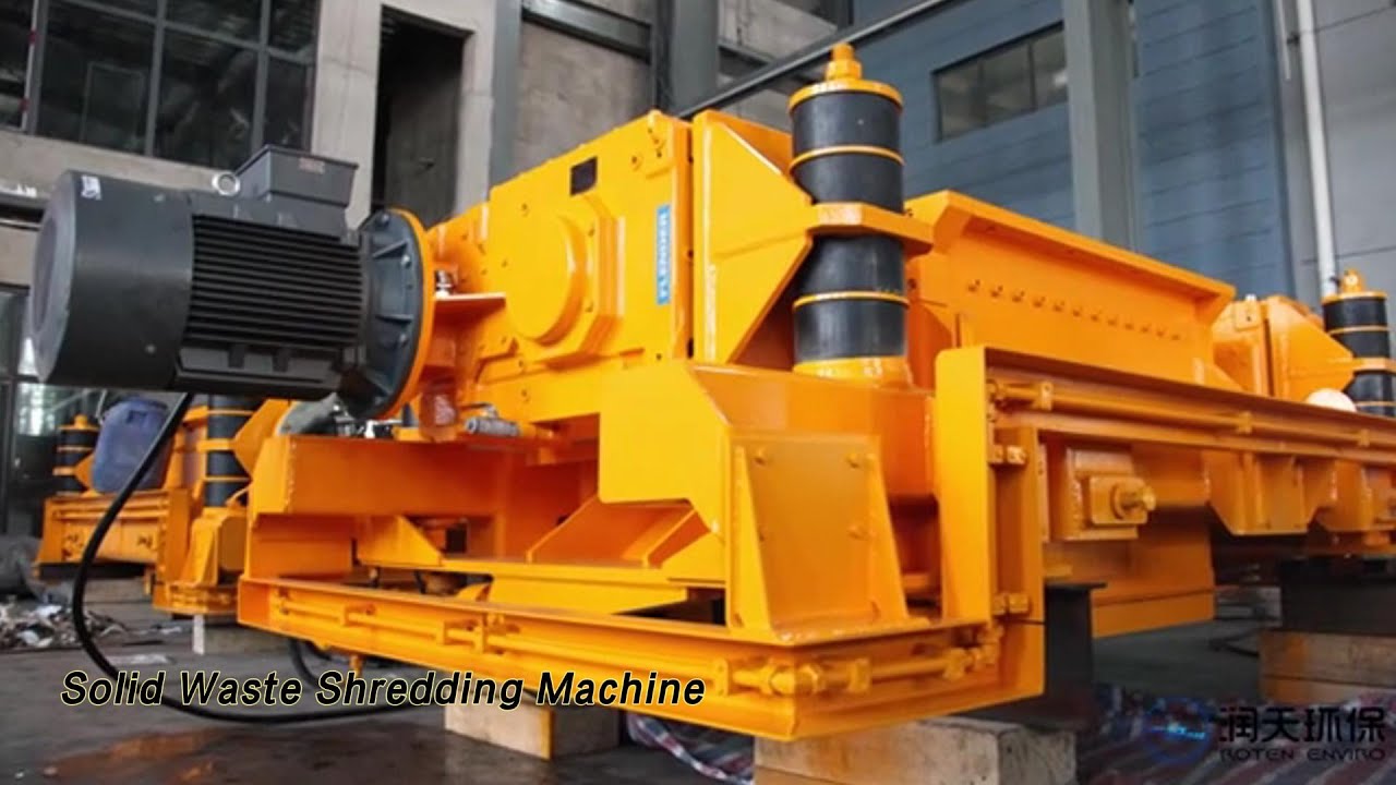 Industrial Solid Waste Shredding Machine 220kW Powerful For ...