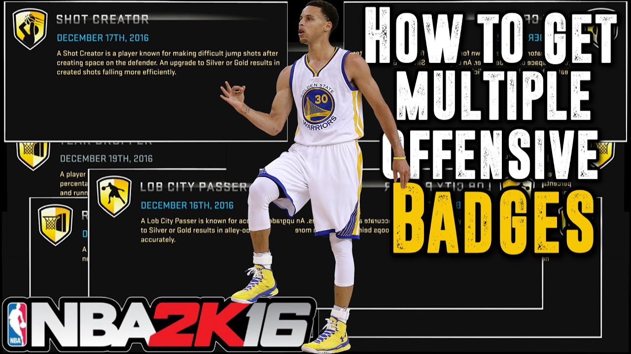 NBA 2k16 Badge Tutorial - How to get Multiple Offensive Badges "Easiest ...