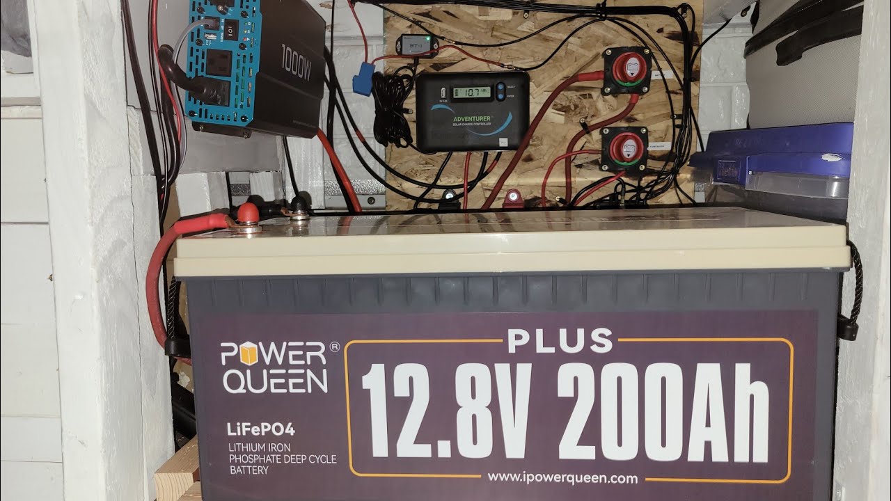 Solar system and POWER QUEEN battery setup and installation!!! - YouTube