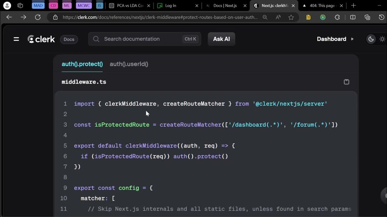 Learn Middleware Authentication With Clerk And Nextjs Youtube