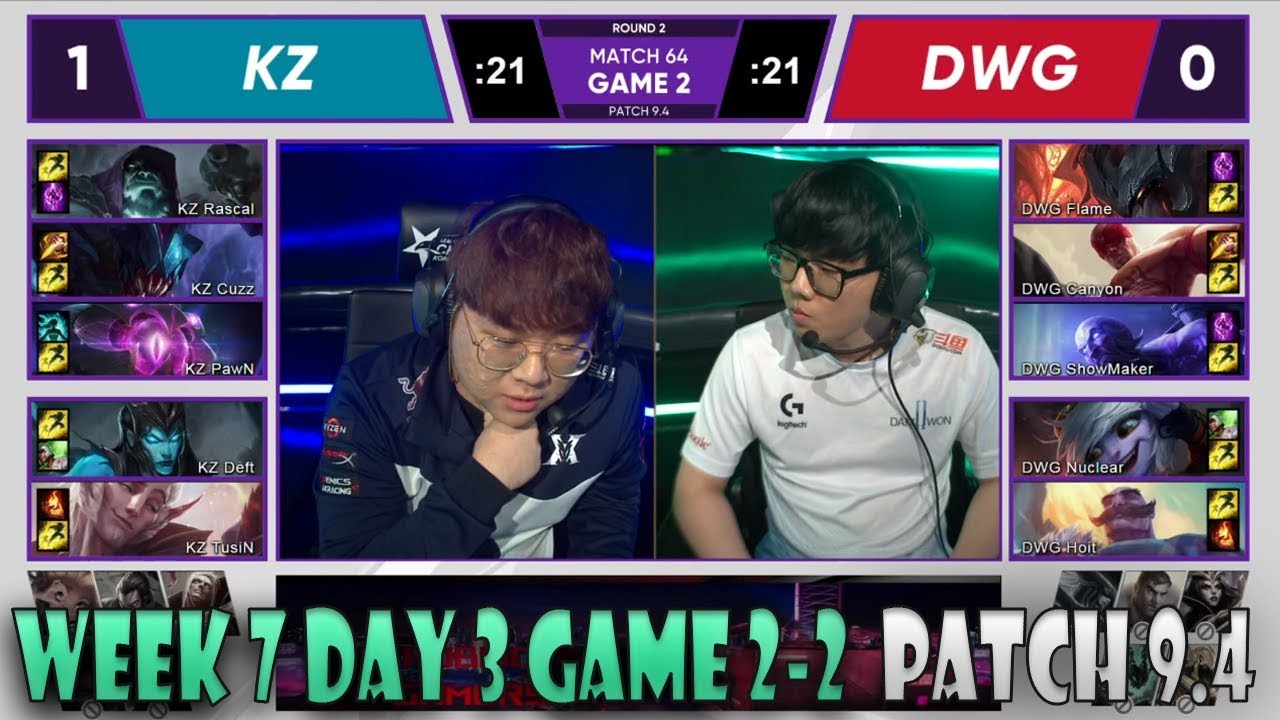 DWG vs KZ Game 2 | W7D3 S9 LCK 2019 Spring | DAMWON Gaming vs Kingzone DragonX - Patch 9.4 - YouTube