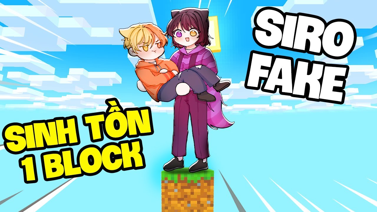 Noob Ruby Và SIRO FAKE Thử Thách " SINH TỒN 1 BLOCK " Cực Bất Ổn Trong ...