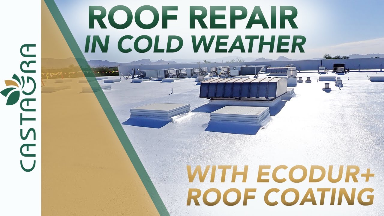 Roof Repair In Cold Weather - With Ecodur+ Roof Coating! - YouTube