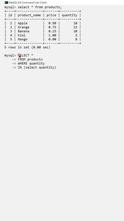 sub query in MySQL database #mysql #computerscience - YouTube