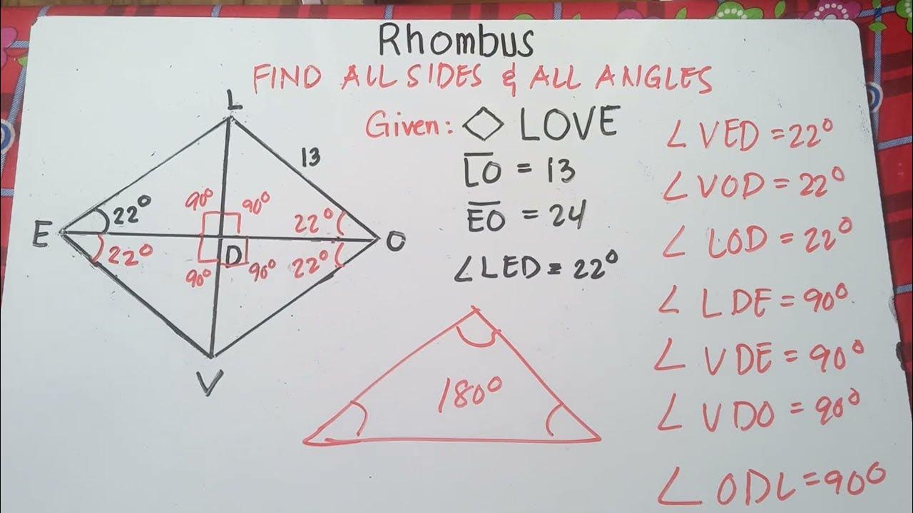 Rhombus | Finding All sides and All angles Measurement | - YouTube