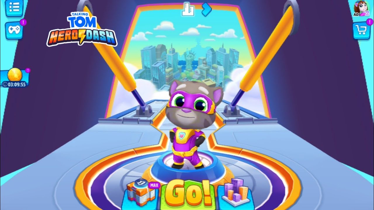 Talking Tom Hero Dash PURPLE SUPER TOM Full Screen Android iOS Gameplay ...