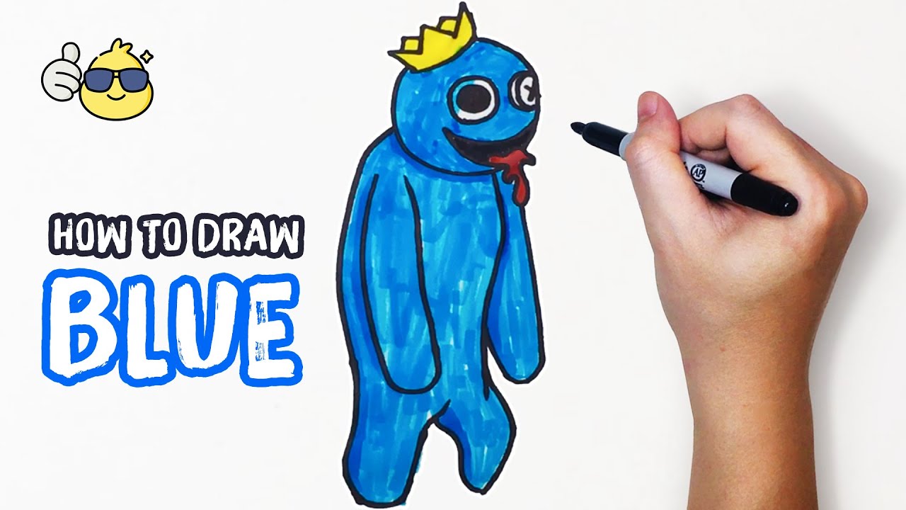 How to Draw Blue Rainbow Friends Step by Step Easy | Duc Draw - YouTube