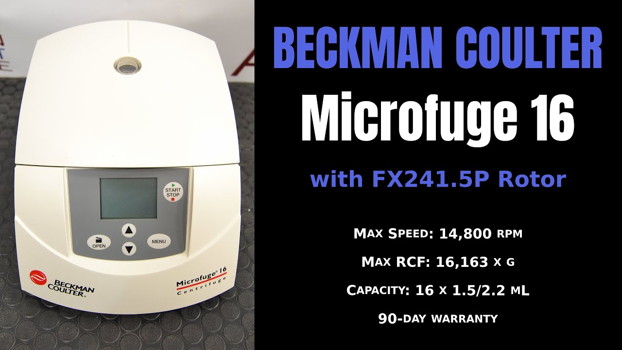 Beckman Microfuge 16 with FX241.5P Rotor (Item - 1280P CENTRI) - YouTube