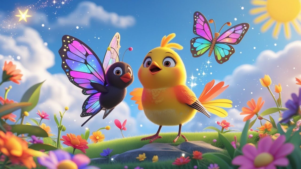 "The Cute Chirap Bird & Butterfly Adventure 🦋🐦#cartoon #cocomelon # ...
