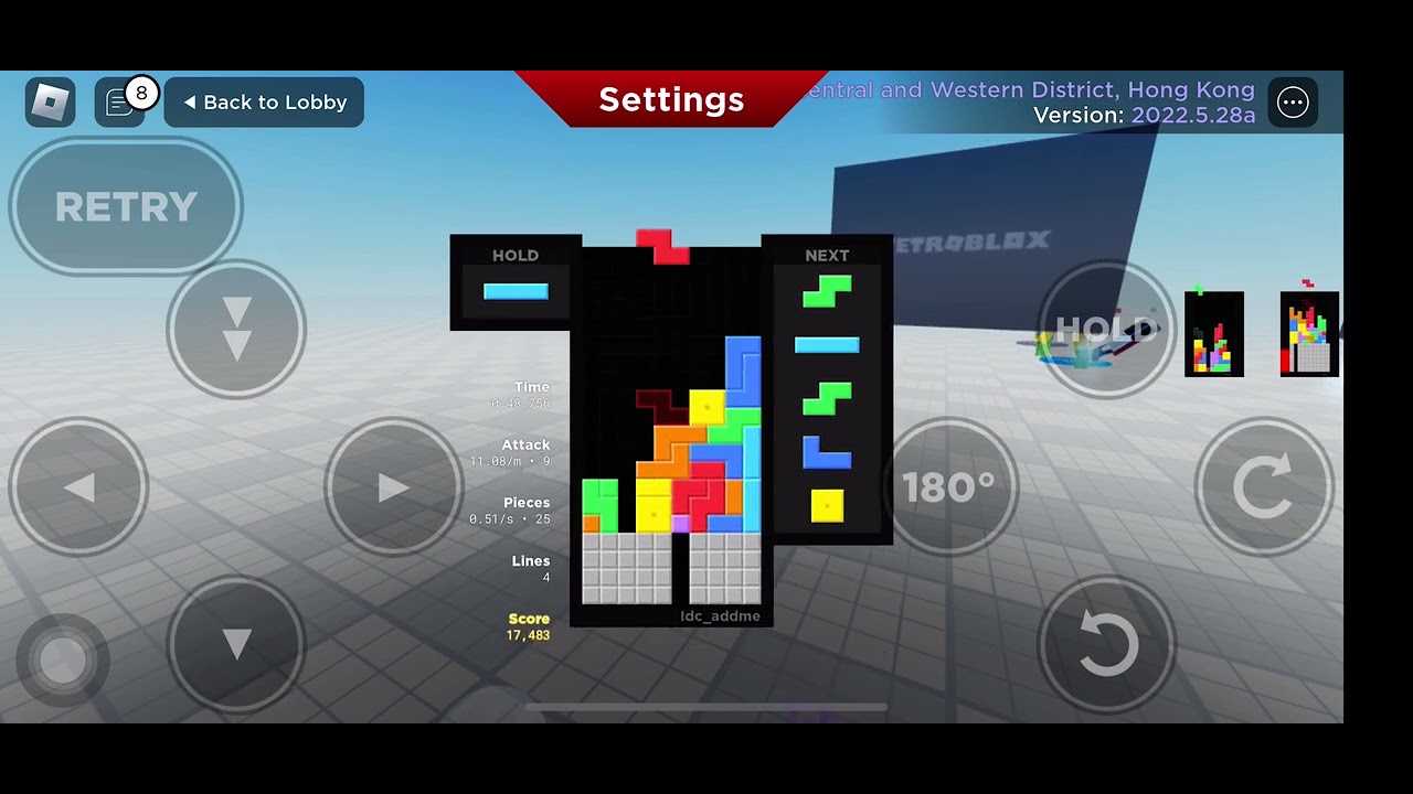 Tetroblox Roblox Tetris Gameplay - YouTube