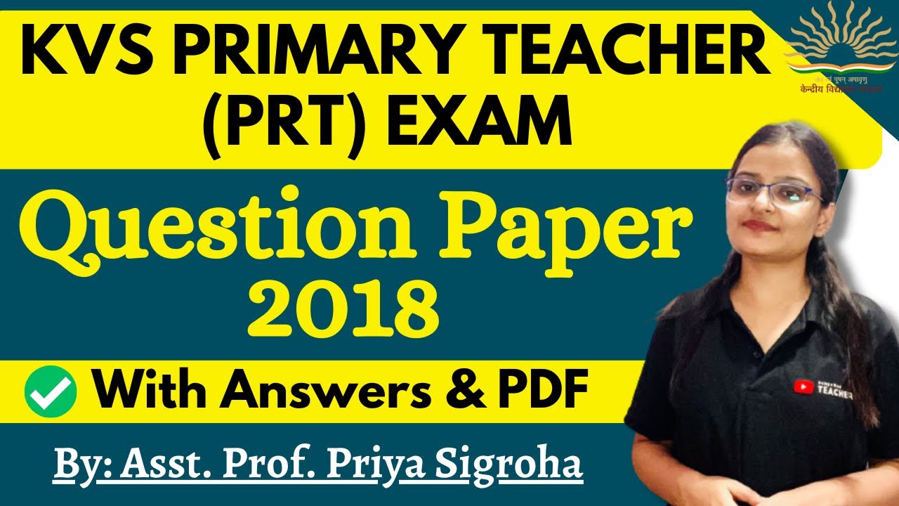 KVS PRT 2018 Question Paper with Answers | Solved Previous Year ...