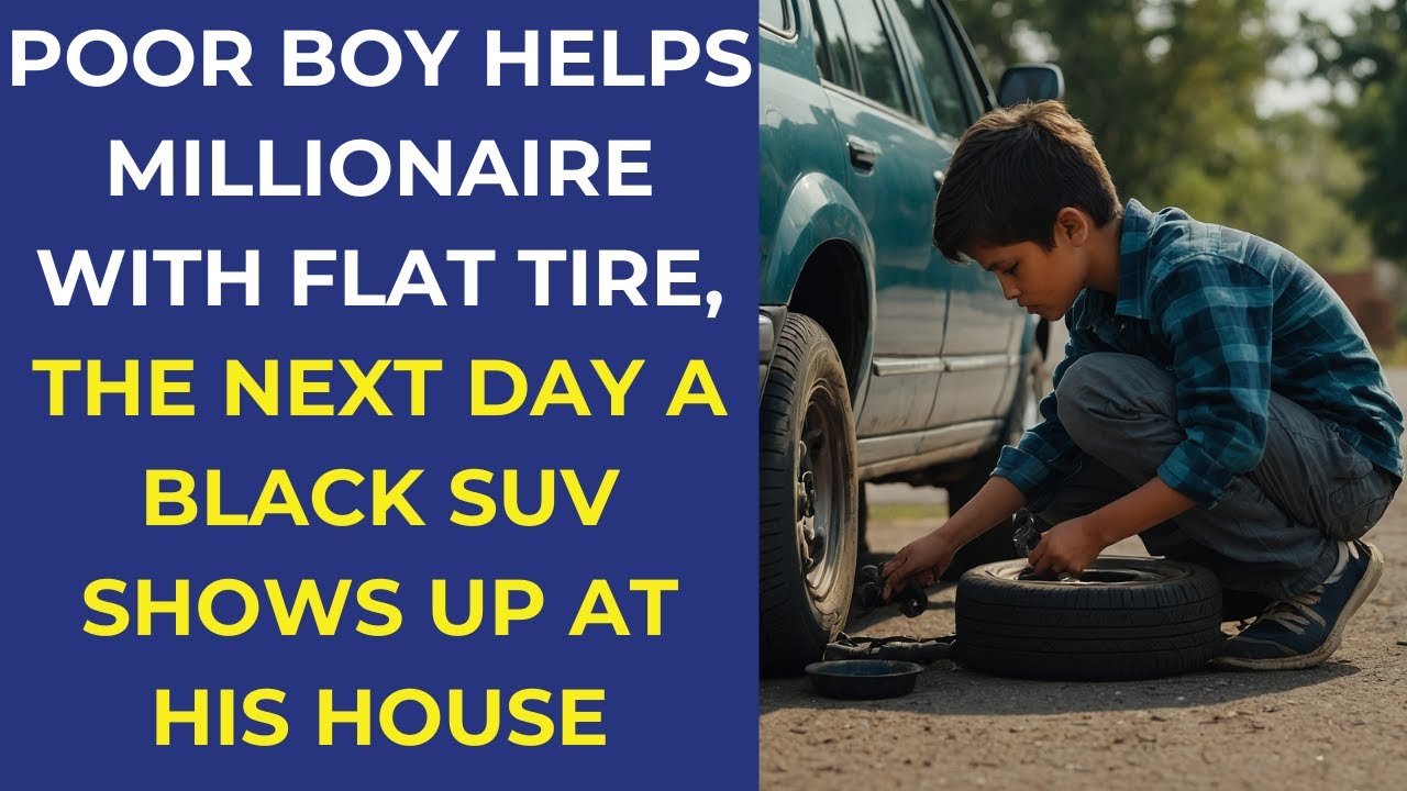 POOR BOY HELPS MILLIONAIRE WITH FLAT TIRE, THE NEXT DAY A BLACK SUV ...