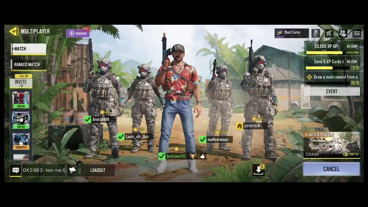 CODM MULTIPLAYER MATCH SEARCH AND DESTROY MATCH - CRASH - YouTube