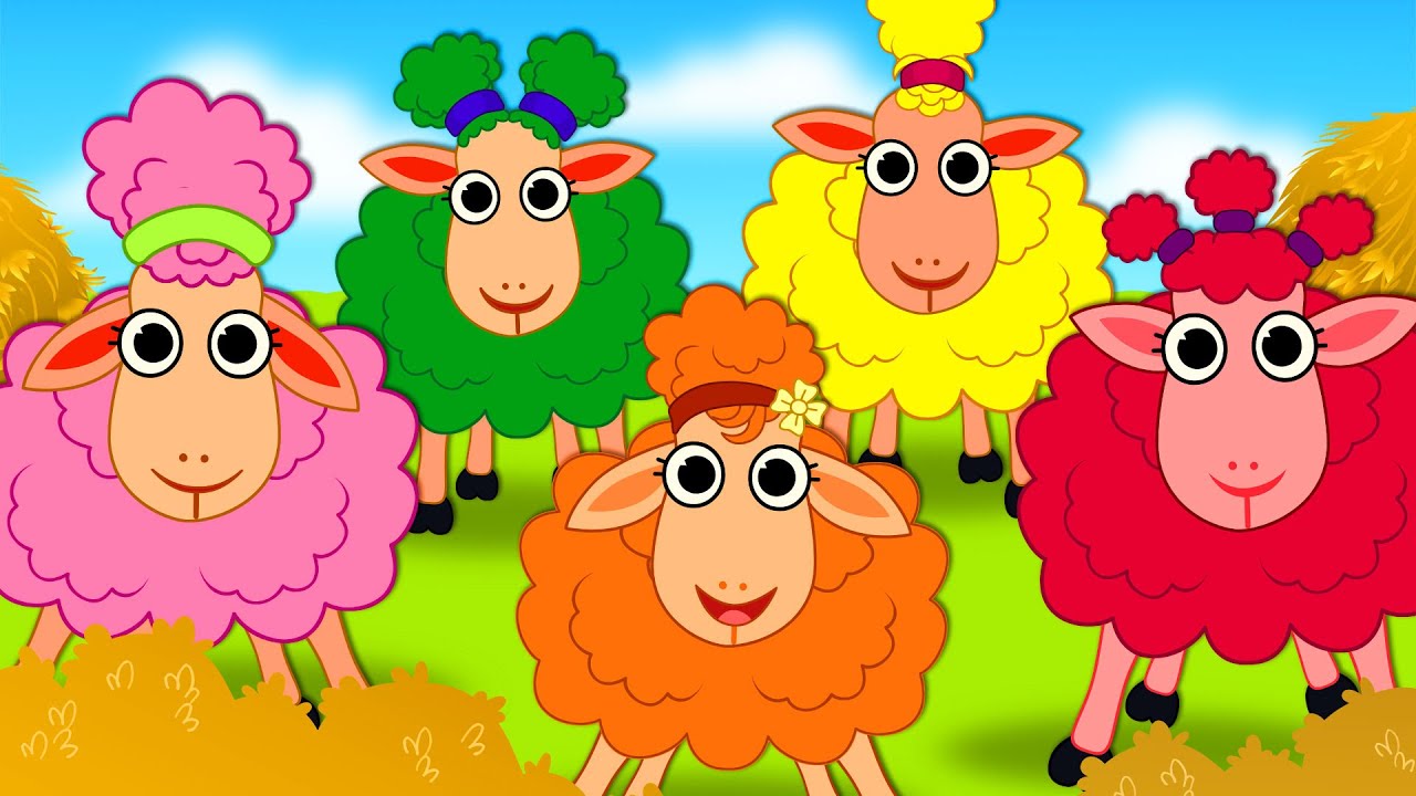 Five Cute Colorful Sheep Song | Popular Nursery Rhymes Songs by ...