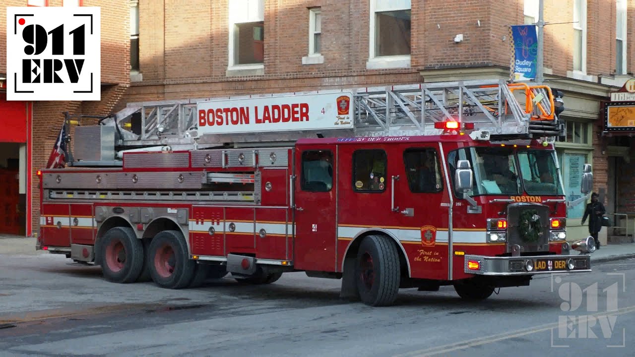Boston Fire Ladder 4 Spare Responding - YouTube