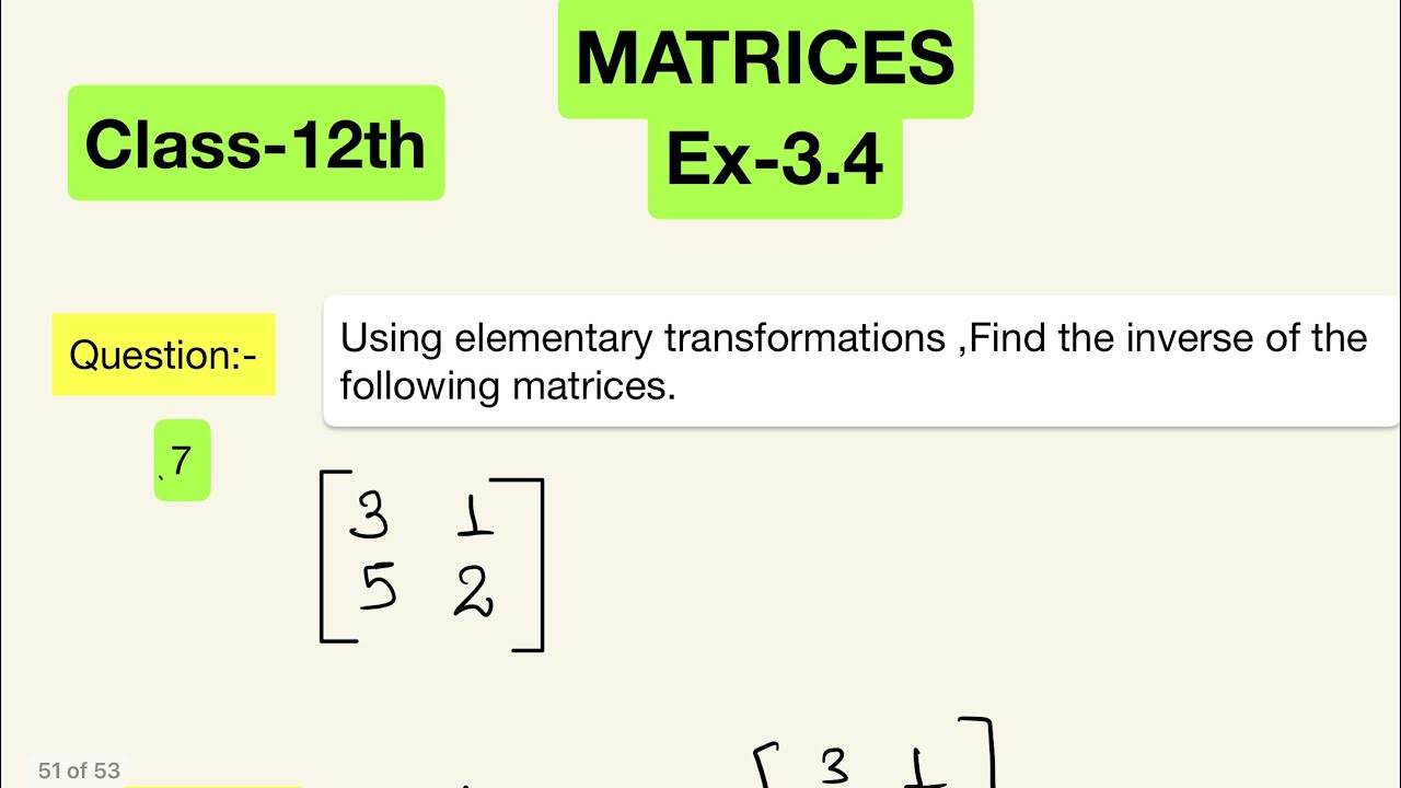 Class 12th NCERT MATH / MATRICES Ex-3.4 Quest No. (7) For BSEB / CBSE ...