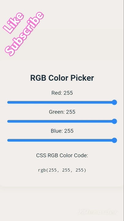 RGB Color Picker Demo - Interactive Color Selection Tool - YouTube