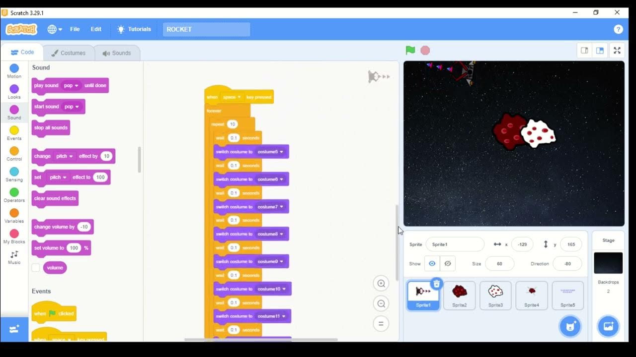 HOW TO MAKE SHOOTER GAME IN SCRATCH/PROJECT 2 - YouTube