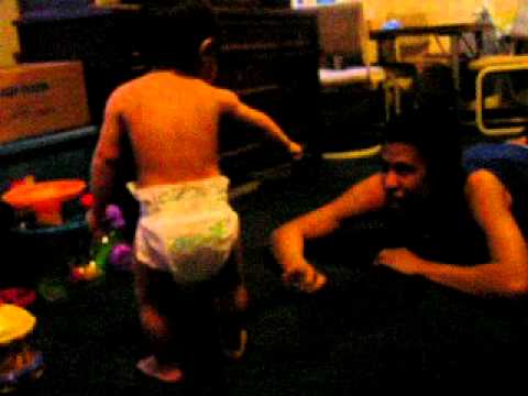 (11 months) daddy chasing baby - YouTube
