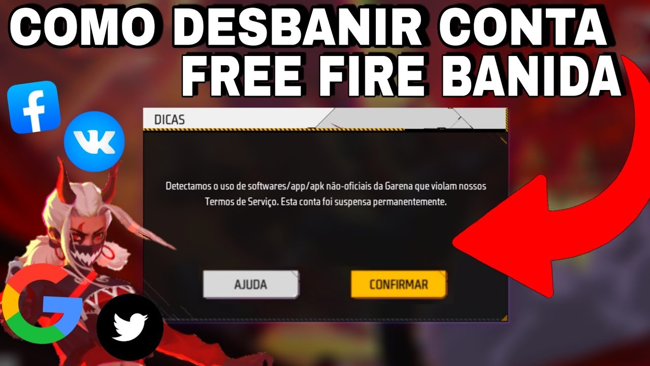 NOVA ATUALIZAÇÃO COMO DESBANIR CONTA DO FREE FIRE BANIDA PERMANENTE ...