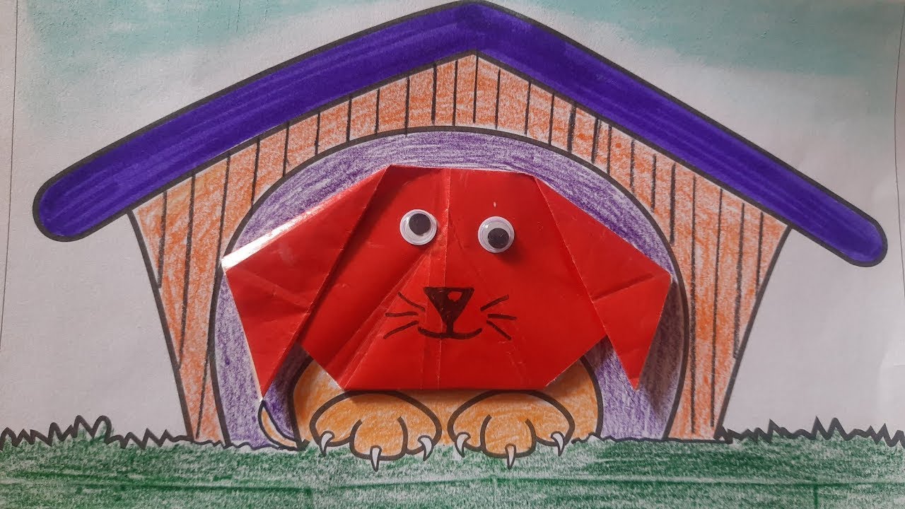 CRAFT PAPER DOG HOUSE ART ...SIMPLE AND EASY STEP BY STEP - YouTube