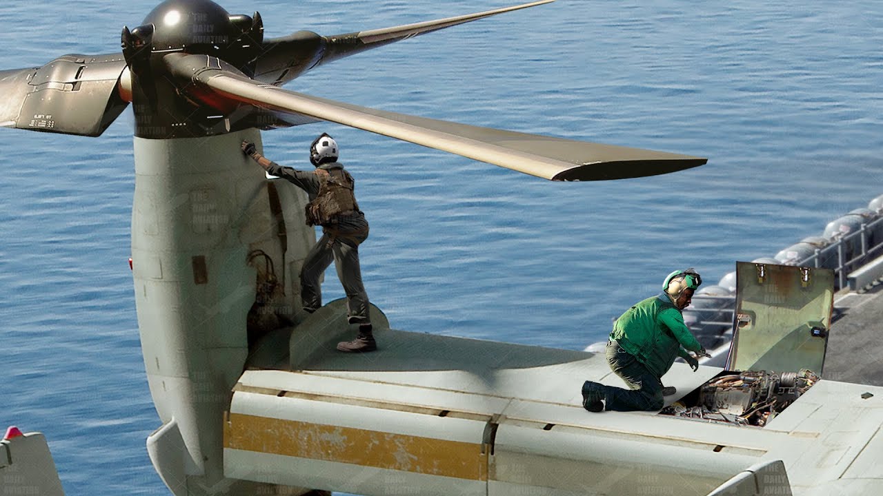 Repairing Insanely Powerful US MV-22 Rotor Blades in Middle of the ...