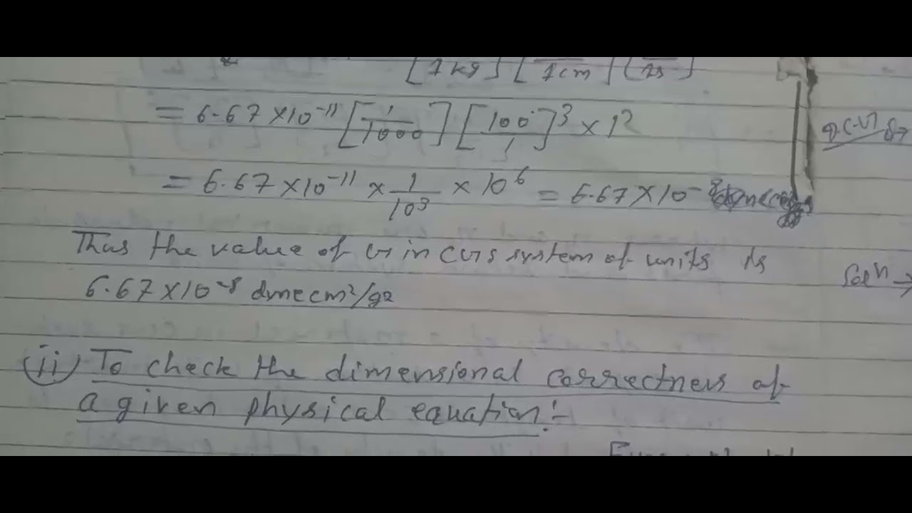 dimensional analysis 1 - YouTube
