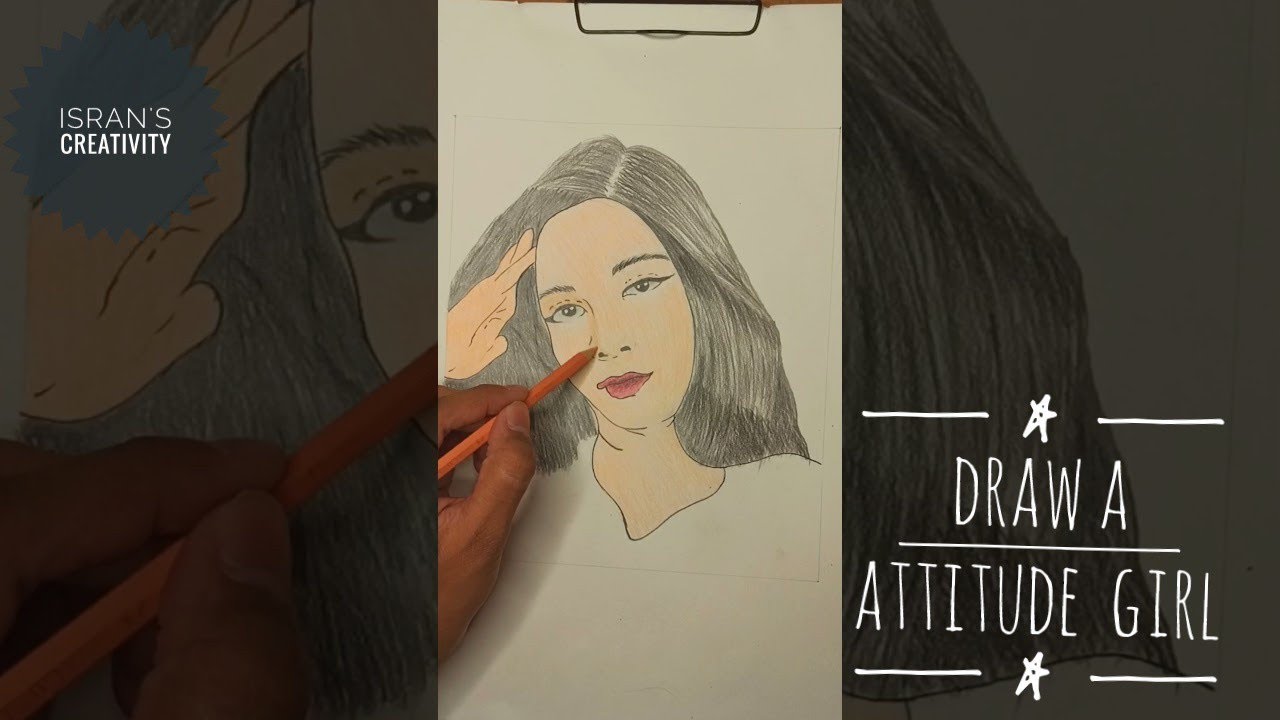 Draw an Attitude Girl | Colour Pencil Art - YouTube