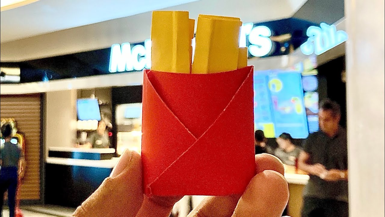 Origami French Fries (batata frita) Nível fácil - YouTube