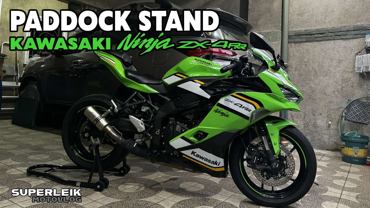 PADDOCK STAND FOR MY KAWASAKI NINJA ZX4RR | SUPERLEIK MOTOVLOG - YouTube