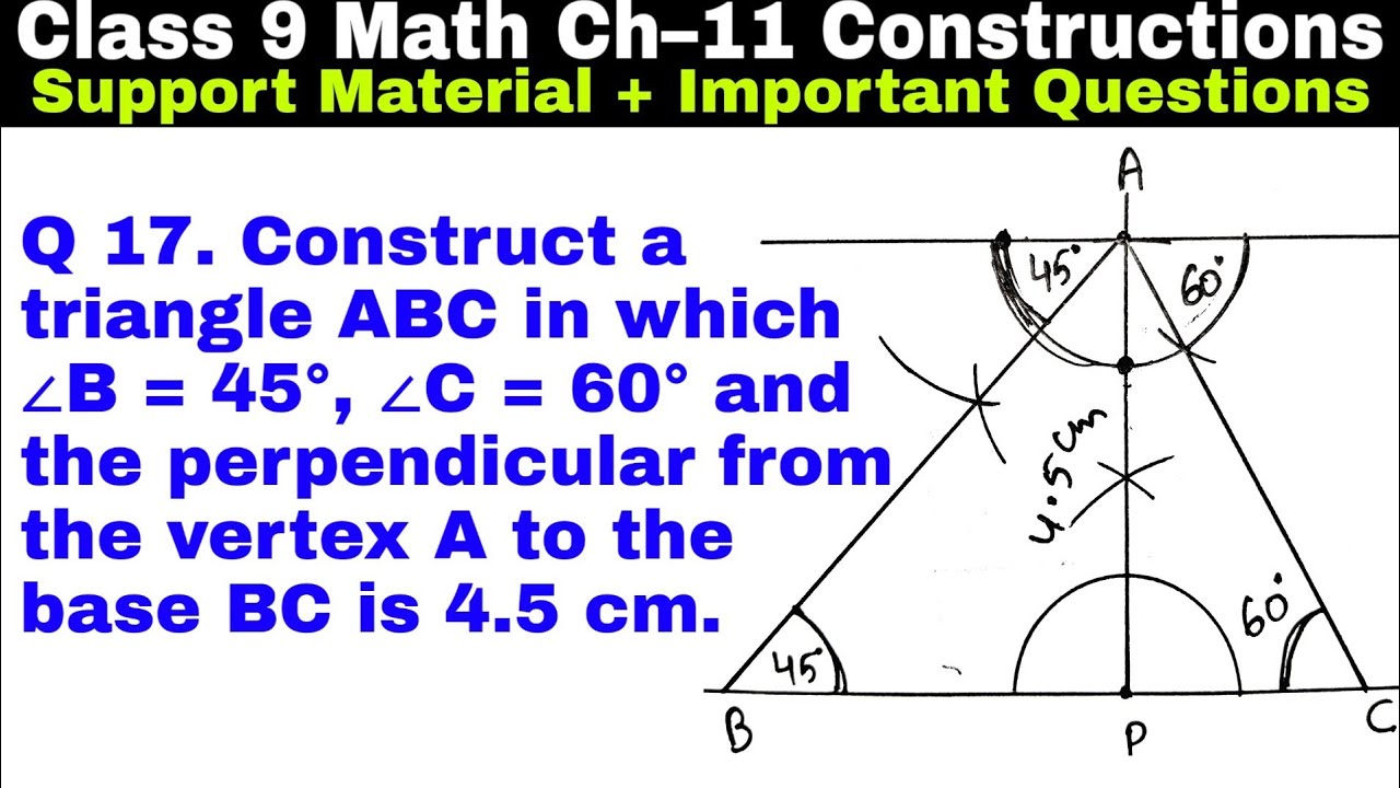 Class 9 Ch-11 Q 17 | Constructions | Support Material | Important ...