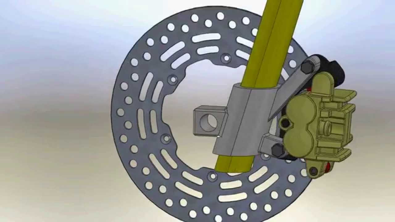Suzuki DRZ 400 S/E front brake disc animation with SolidWorks - YouTube
