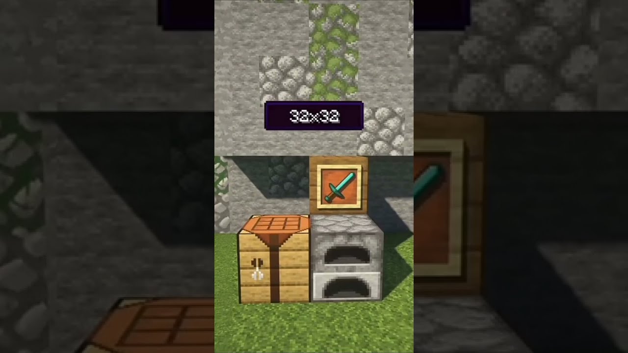 Minecraft Textures 8x Vs 16x Vs 32x Vs 64x shorts YouTube