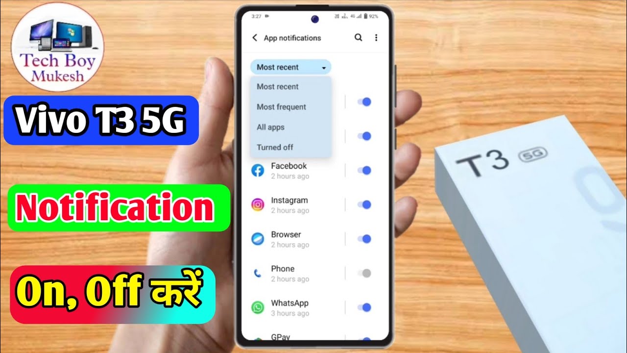 vivo t3 5g notification settings, vivo t3 5g notification off - YouTube