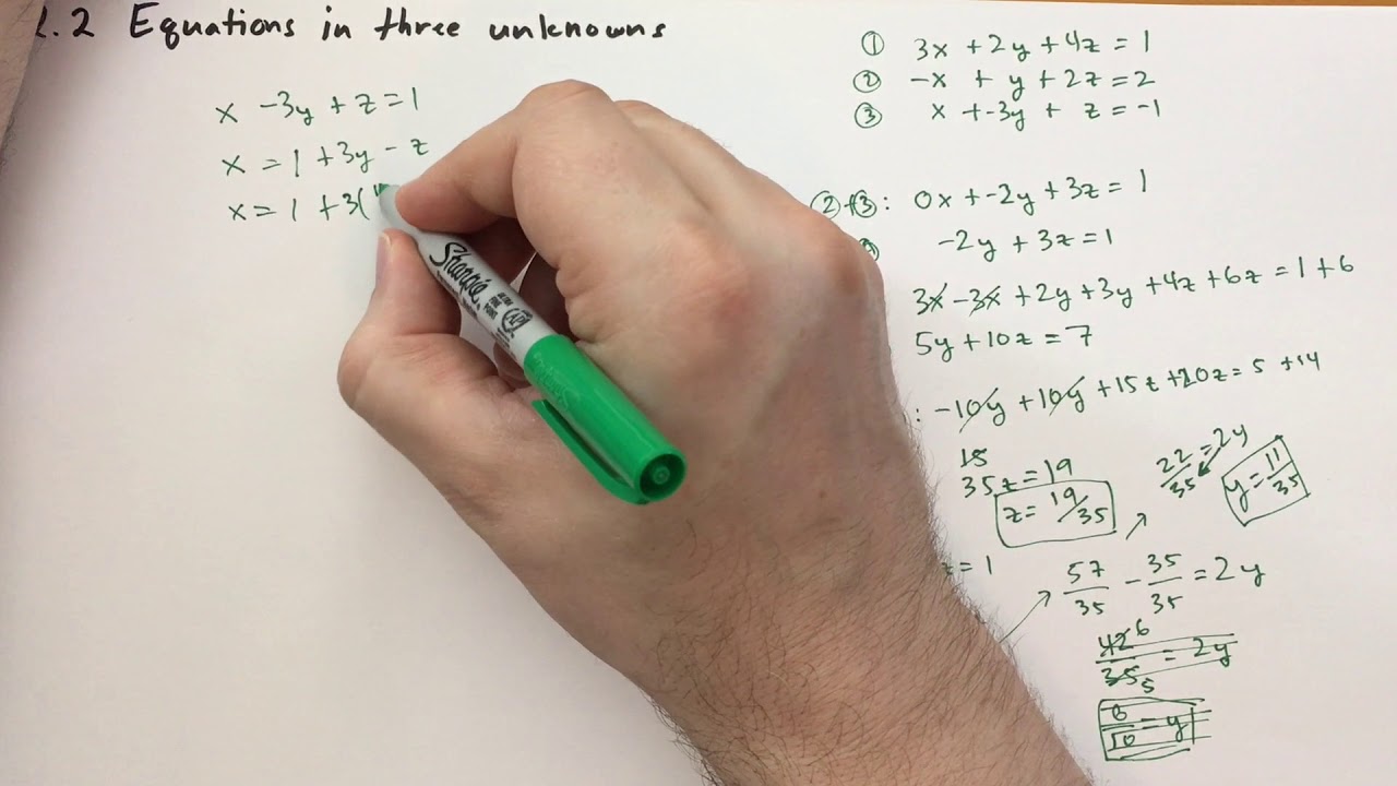 2 2 Equations In Three Unknowns Basic Mathematics YouTube 2 2 Equations In Three Unknowns Basic Mathematics YouTube