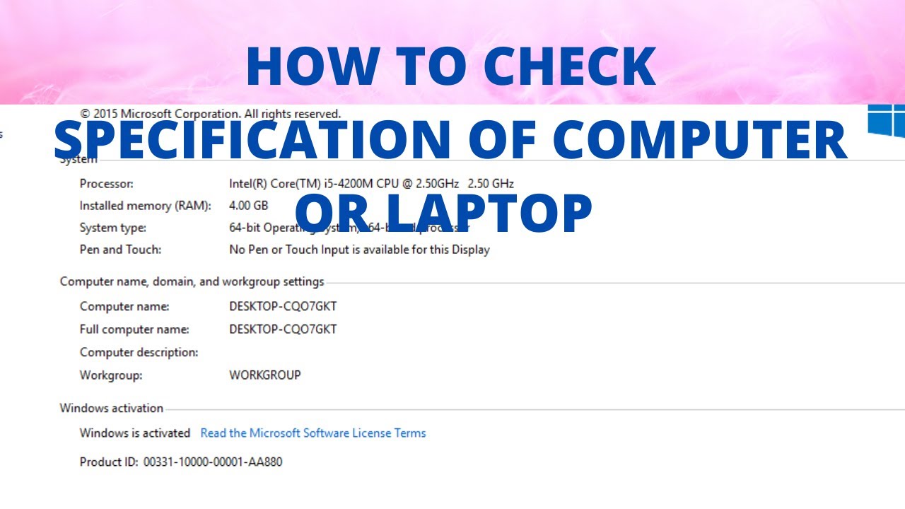 how to check laptop specification|how to check computer specification ...