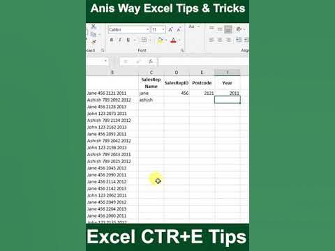 Excel Ctrl+E shortcut magic tricks | excel tricks - YouTube
