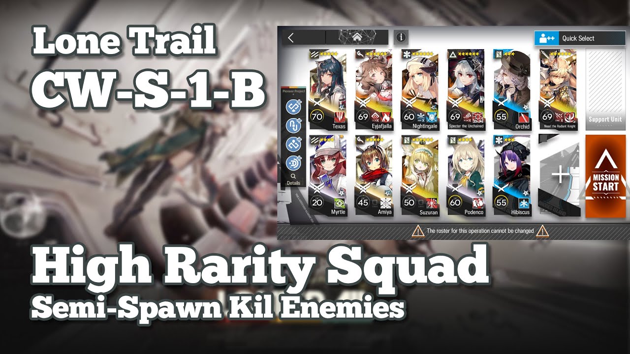[Arknights] Lone Trail : CW-S-1-B | High Rarity Squad | Semi-Spawn Kill Enemies - YouTube