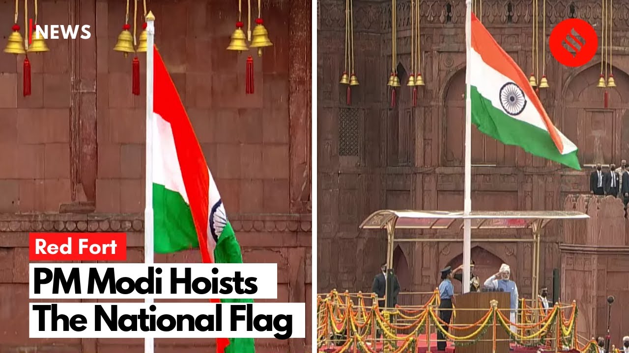 PM Modi Unfurls Flag At The Ramparts Of Red Fort | 75th Independence ...