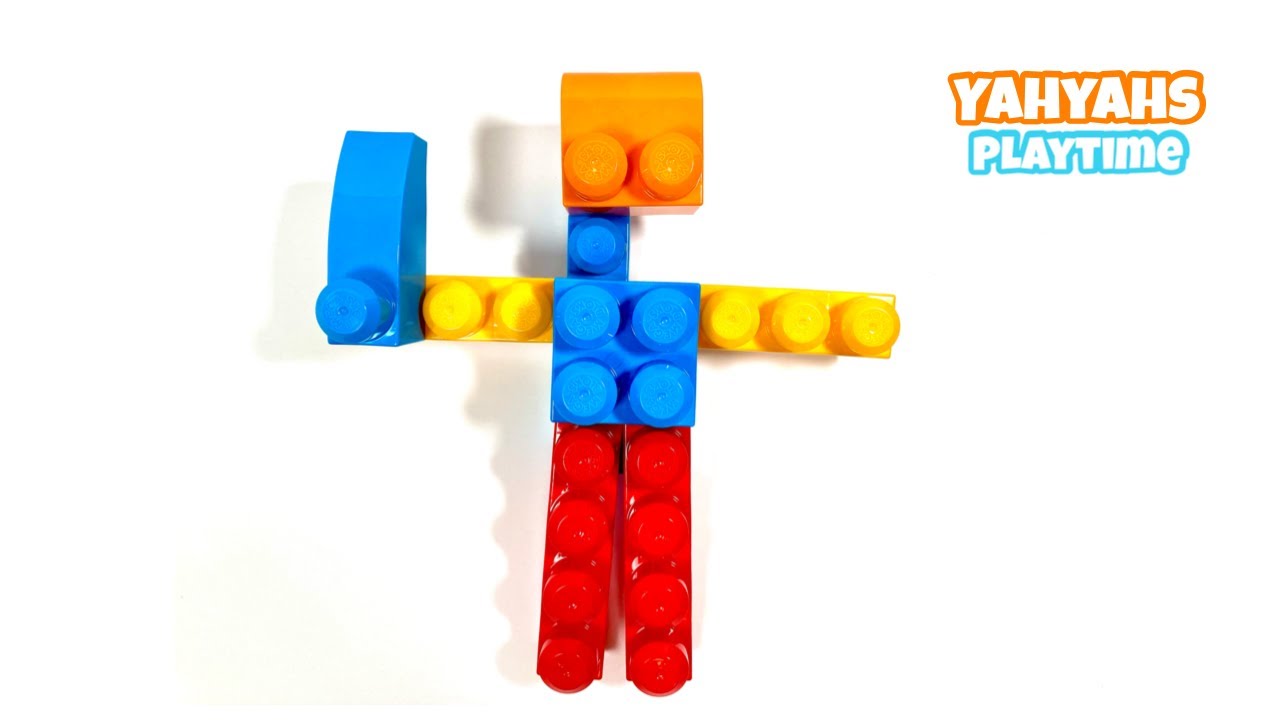 Learn Body Parts + Colors | Lets build a fun robot toy out of building ...