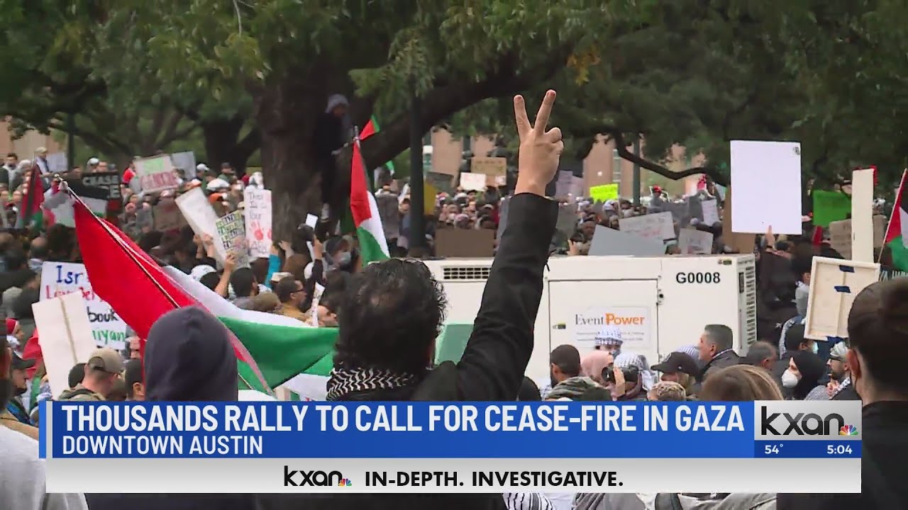 Rally calls for cease-fire in Gaza - YouTube