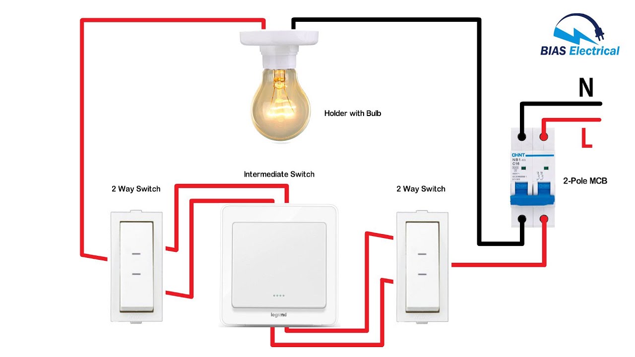 Intermediate Switch Connection Diagram - YouTube
