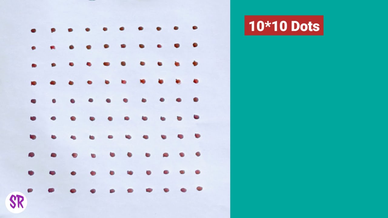 10 to 10 dots rangoli // simple rangoli // rangoli designs // kolam ...