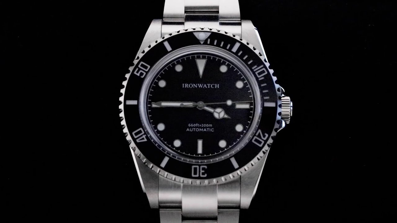 Ironwatch 40mm Luxury Diver Men's Watches Automatic Movement - YouTube