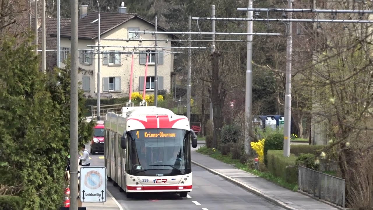 Trolley buses in Lucerne - YouTube