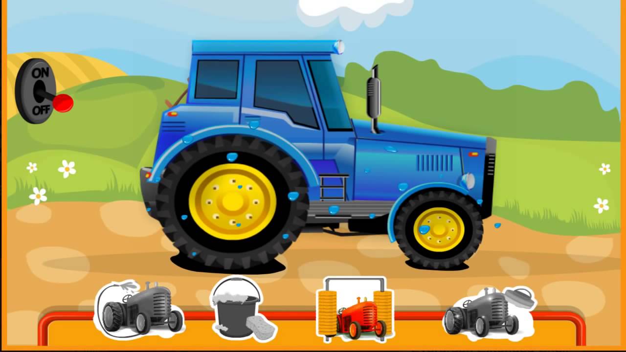 Happy Cartoon TRACTOR! FUNNY CAR WASH Tractor for children - YouTube